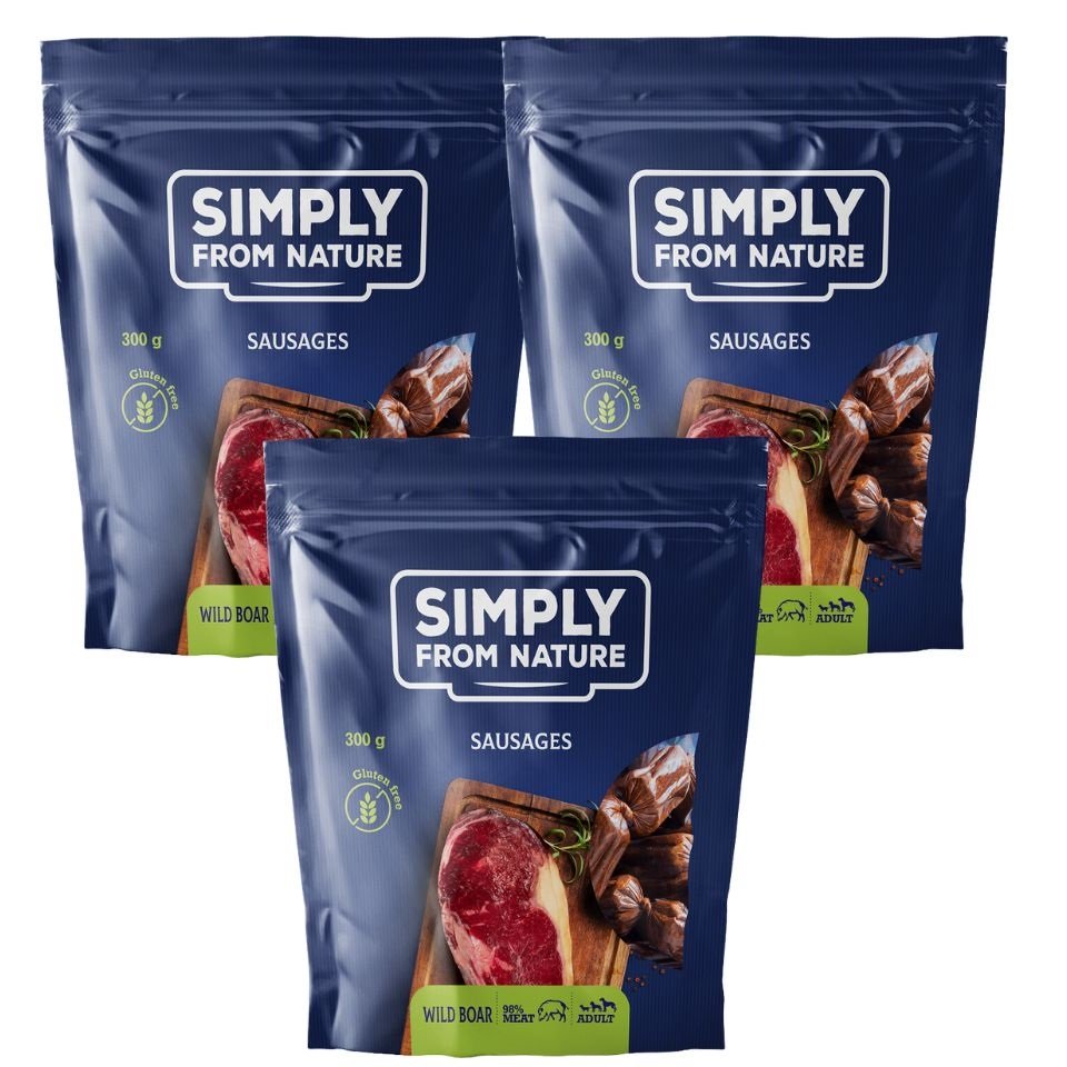 SIMPLY FROM NATURE Sausages with wild boar 3 x 300 g | FERA.HU