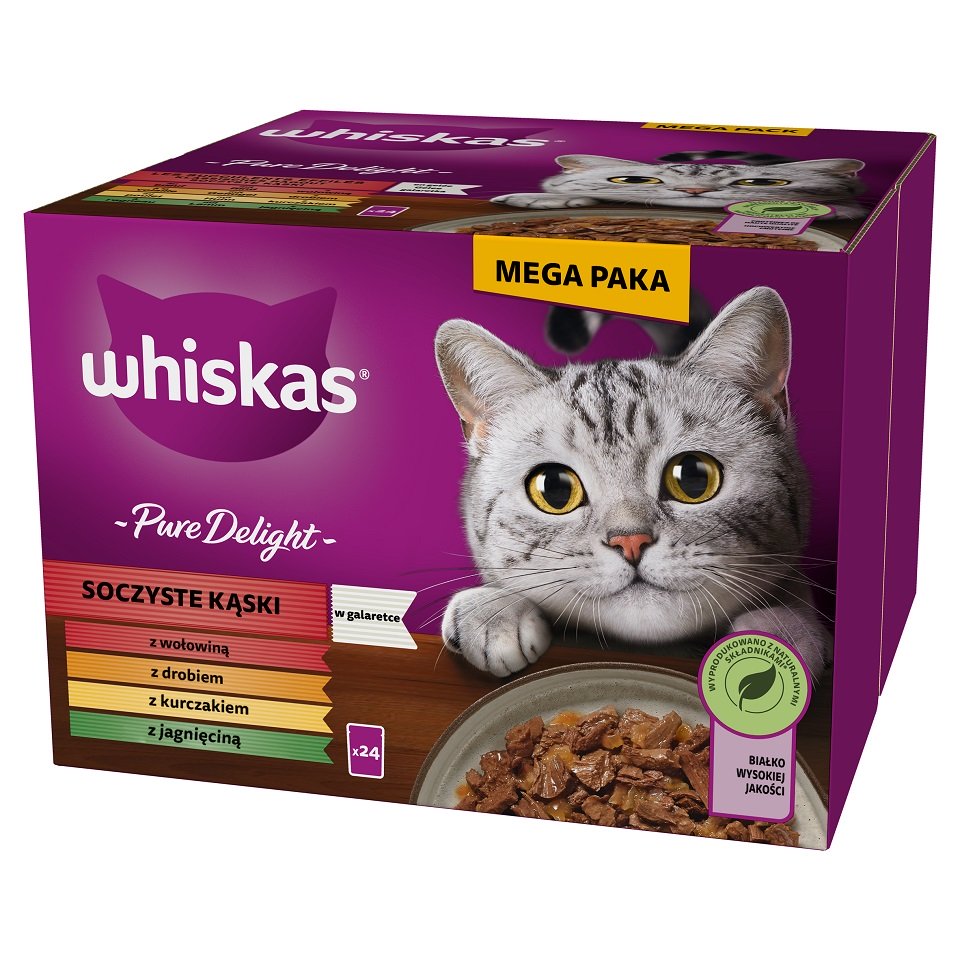 WHISKAS Adult Pure Delight Juicy Jellied Morsels 48x85 g-os darabok ...