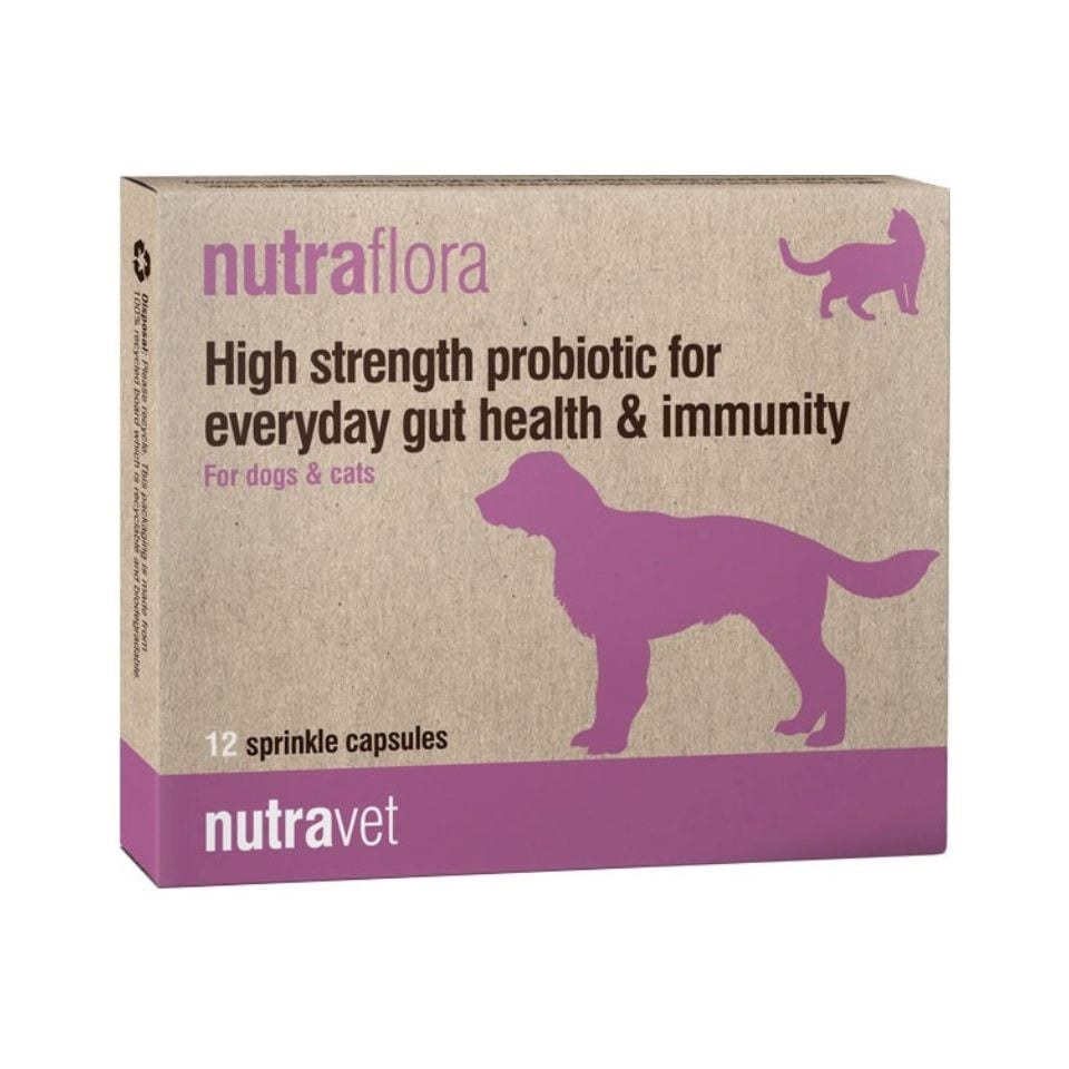 NUTRAVET Nutraflora 12 kapszula probiotikum, amely támogatja a kutyák ...