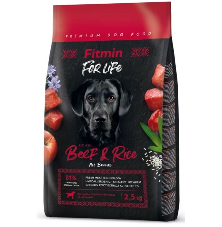 FITMIN Dog For Life Adult Beef Rice 2,5 kg | FERA.HU