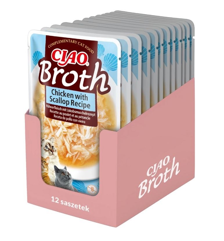 INABA CIAO húsleves Csirke és fésűkagyló húsleves macskáknak 12x40g ...