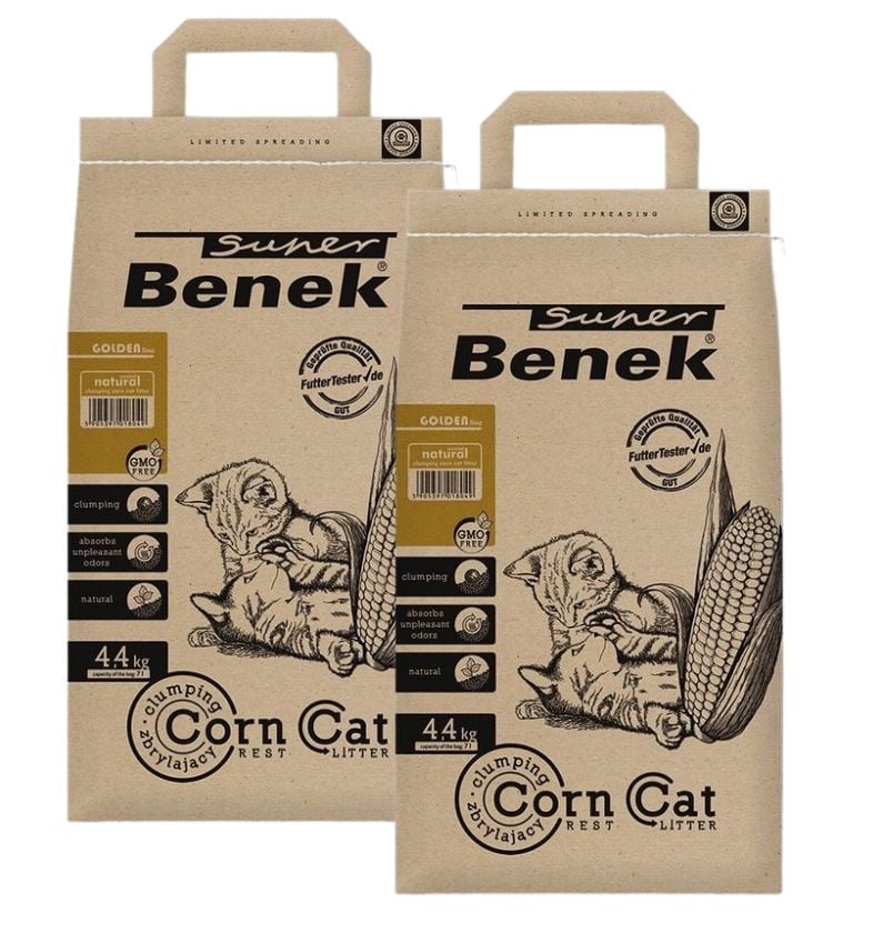 BENEK Super Corn Cat Golden Természetes kukorica macskaalom 7 l x 2 (14 ...