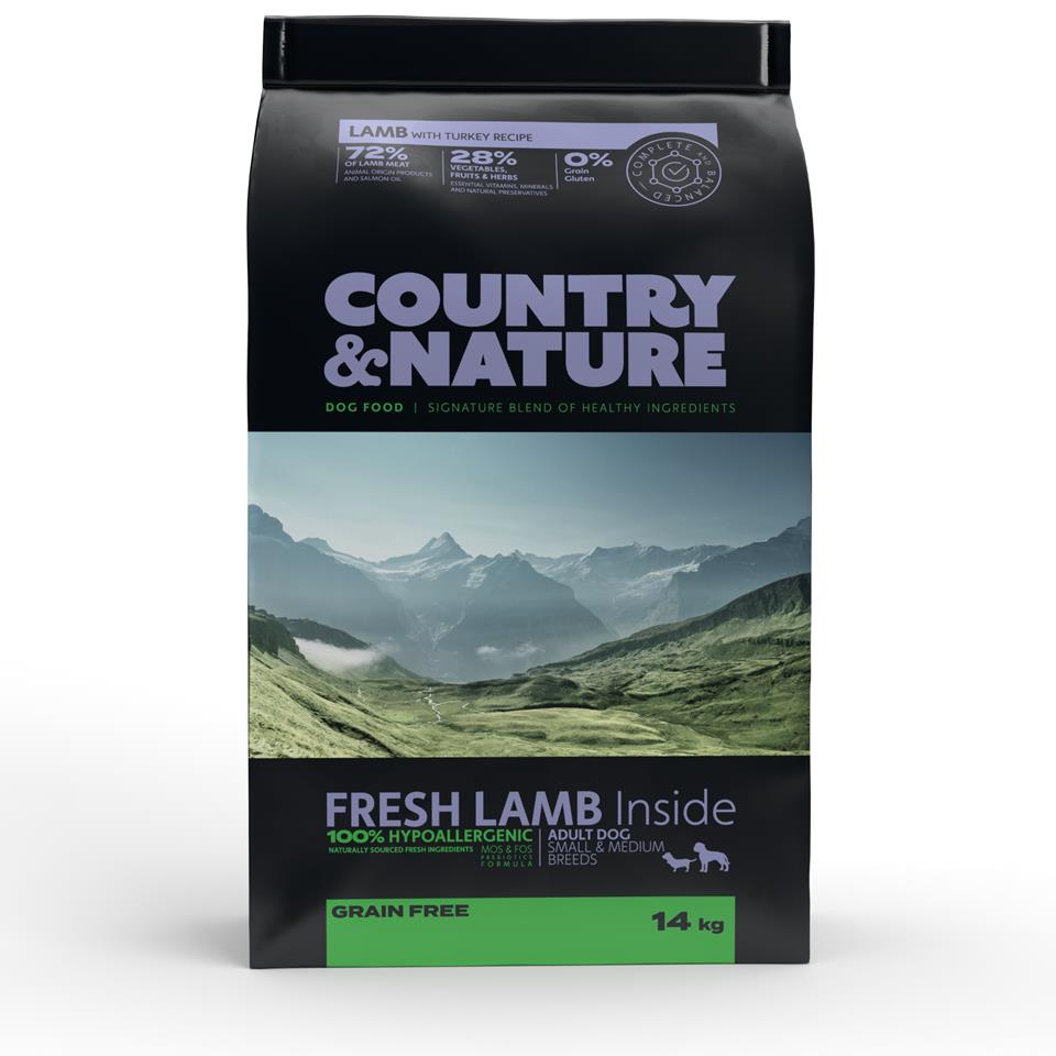 COUNTRY&NATURE Lamb with Turkey Recipe 14 kg Kis és közepes fajtájú ...